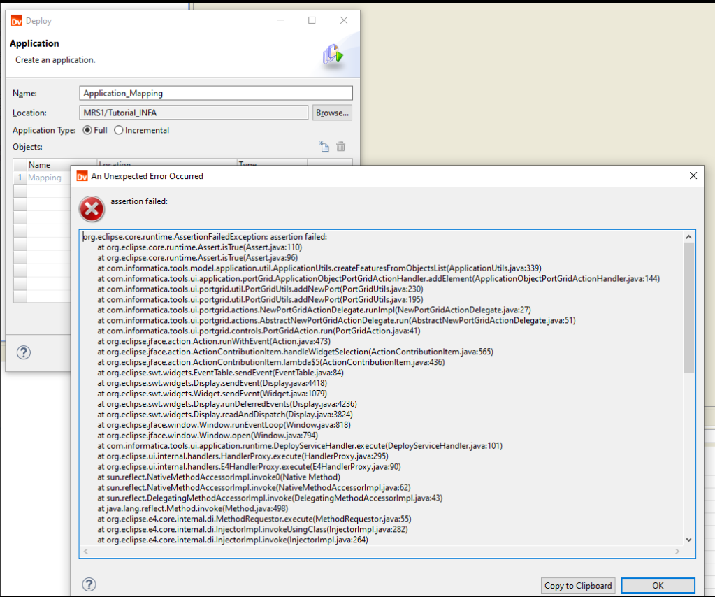 Application Deploy Error Java Assertion Error While Adding More Than One Mapping Into