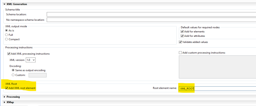 How To Add A Root Element To The Xml Output Of The Data Processor 