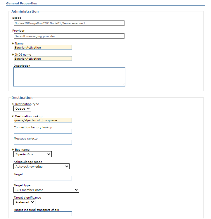 ERROR: "J2CA0052E: The lookup of the Activation Specification with JNDI Name SiperianActivation ...