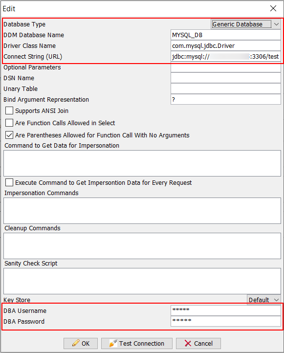 Configuring MySQL JDBC Database connection in DDM and perform masking