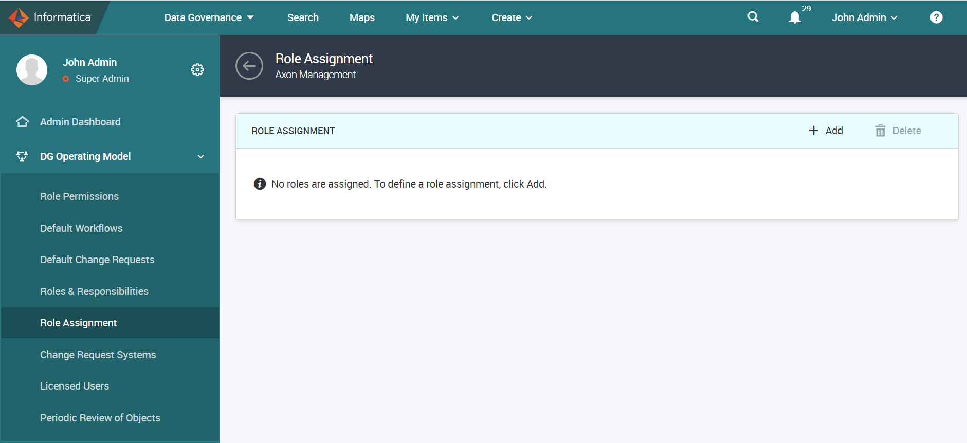 Axon 7.2 : Configure Role Assignments and view Predefined List of Users ...