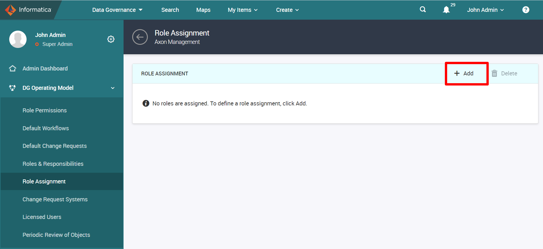 Axon 7.2 : Configure Role Assignments and view Predefined List of Users ...