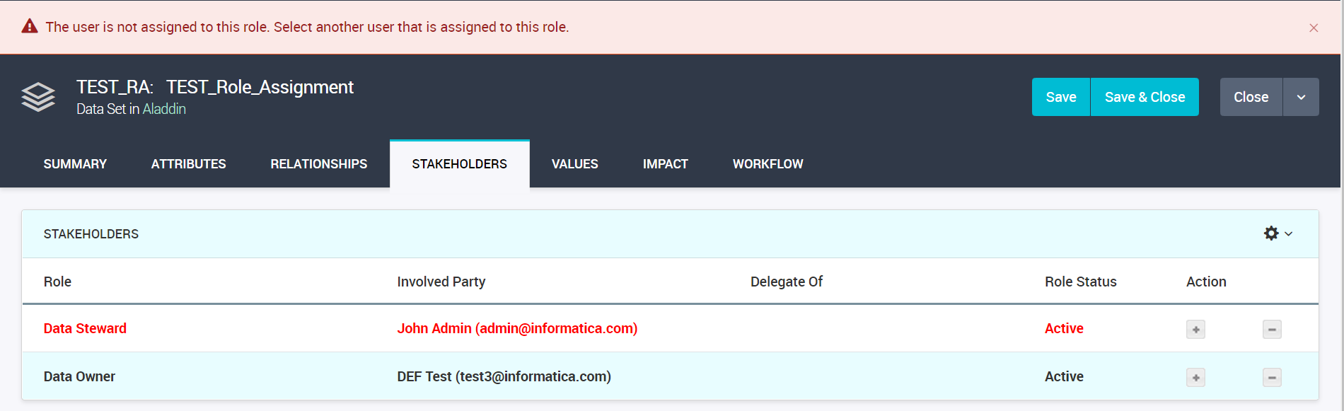 Axon 7.2 : Configure Role Assignments and view Predefined List of Users ...