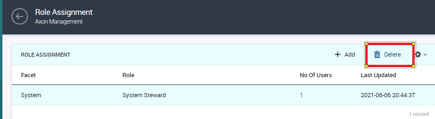 Axon 7.2 : Configure Role Assignments and view Predefined List of Users ...