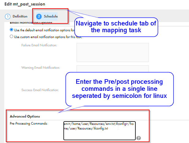 How To Execute Multiple Commands In Pre Or Post Processing Command In