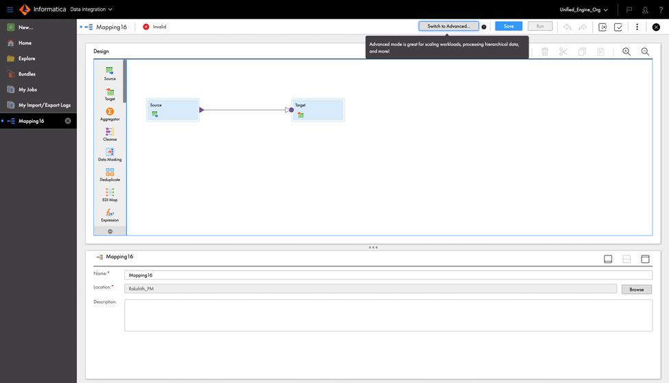 CDI-Elastic UI changes with Advanced Integration