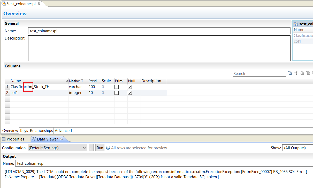 Error [teradata][odbc Teradata Driver][teradata Database] 3704 ó