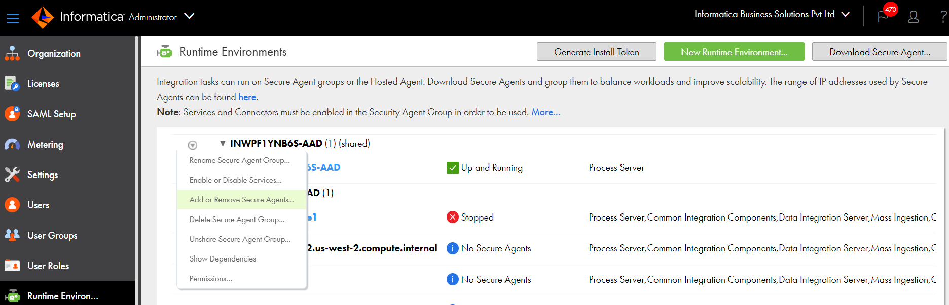How to setup CAI secure agent cluster in IICS