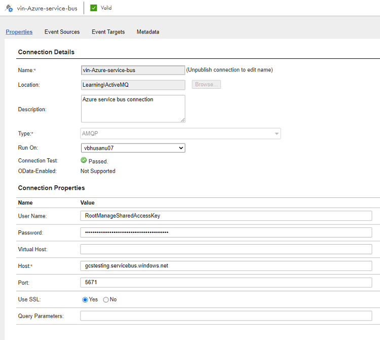 HOW TO: Create AMQP connection for Azure Service Bus in Application Integration