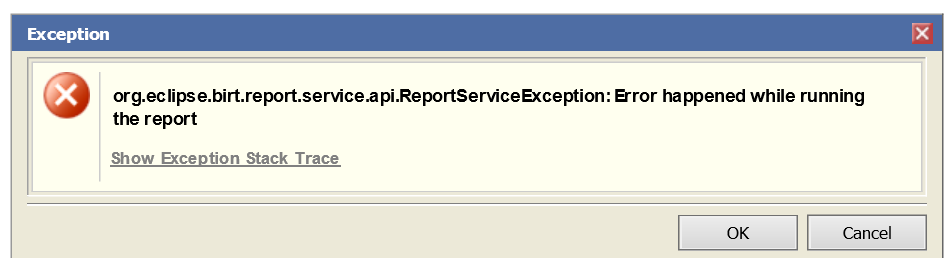 ERROR: "Java.lang.NullPointerException" while creating report in DVO