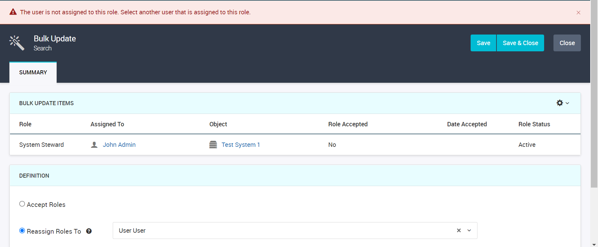 Axon 7.2 : Configure Role Assignments and view Predefined List of Users ...