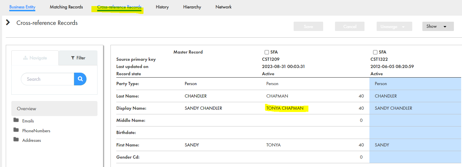 HOW TO: Add a match candidate from UI [ E360/C360]