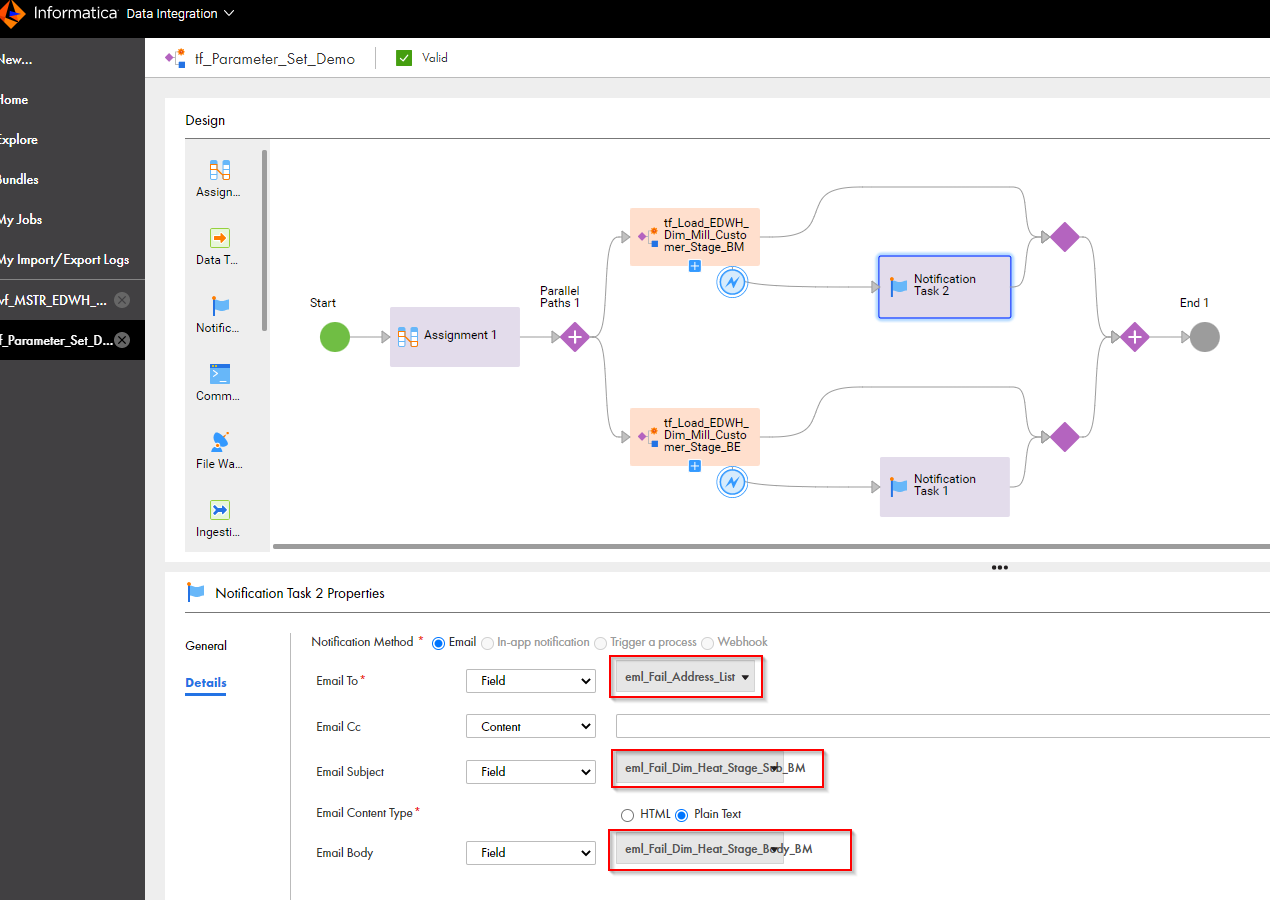 How To Implement Parameter Set In Iics