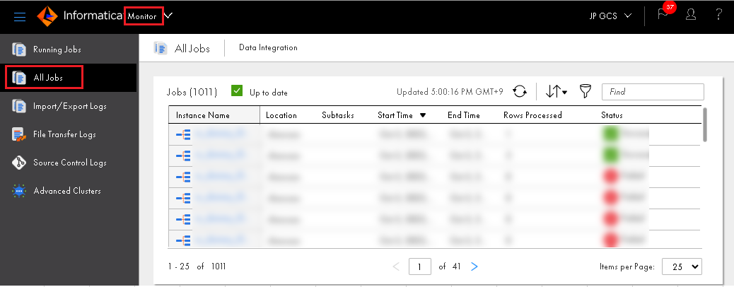HOW TO: Steps to check IICS job status