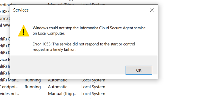 "Error 1053: The service did not respond to the start or control request in a timely fashion ...