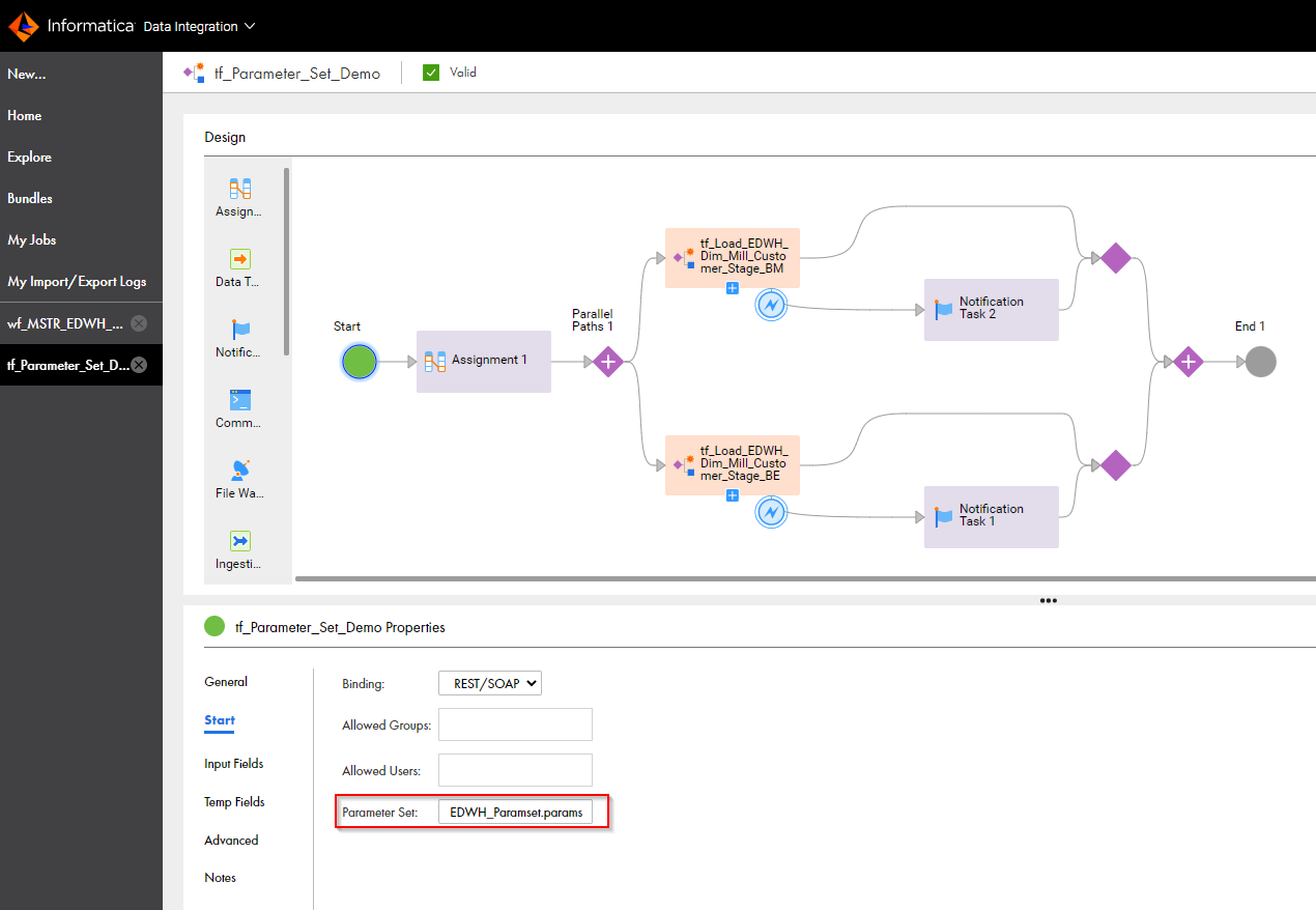 How To Implement Parameter Set In Iics