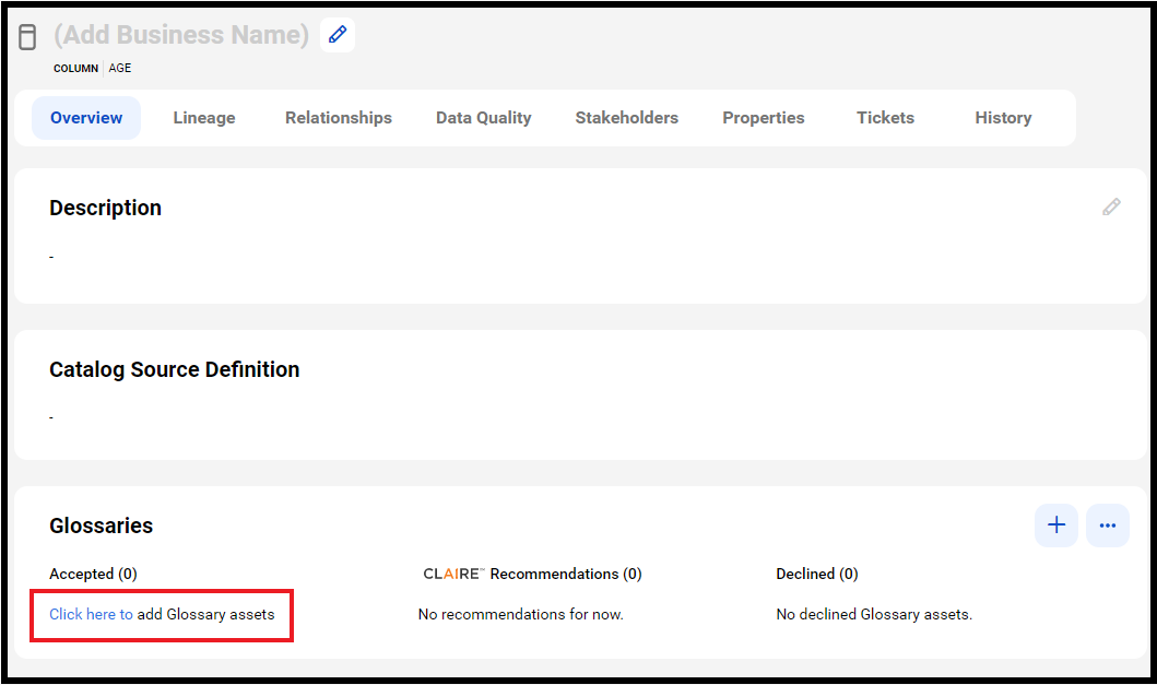 What is a Glossary Association and How does it work in CDGC?