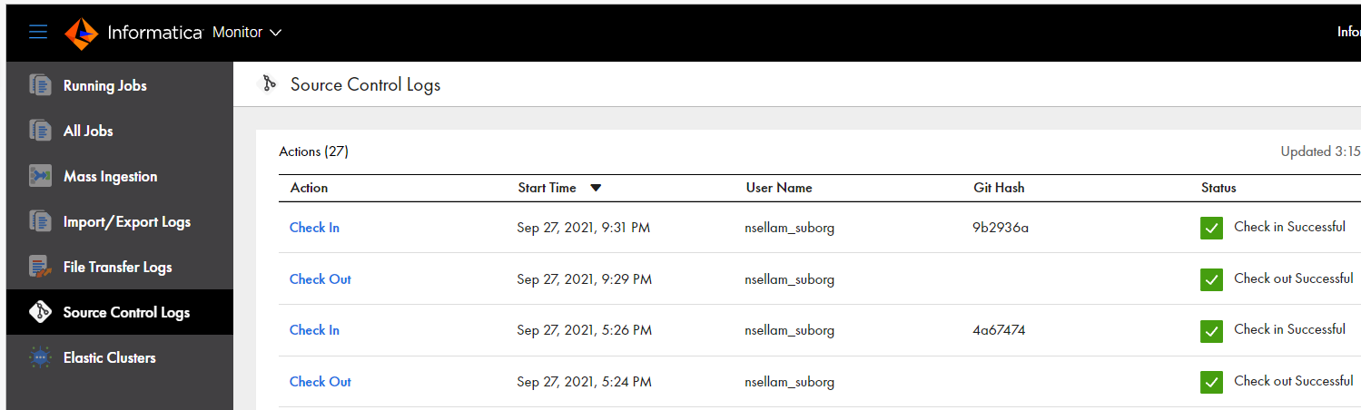 FAQ: For how many days Source Control logs are retained in IICS?