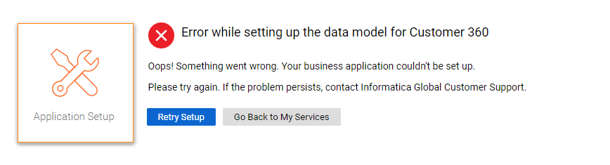 "Error while setting up the model for Customer 360" when C360 ...