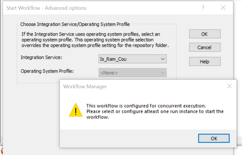 Setting up concurrent workflow execution with option same instance name ...