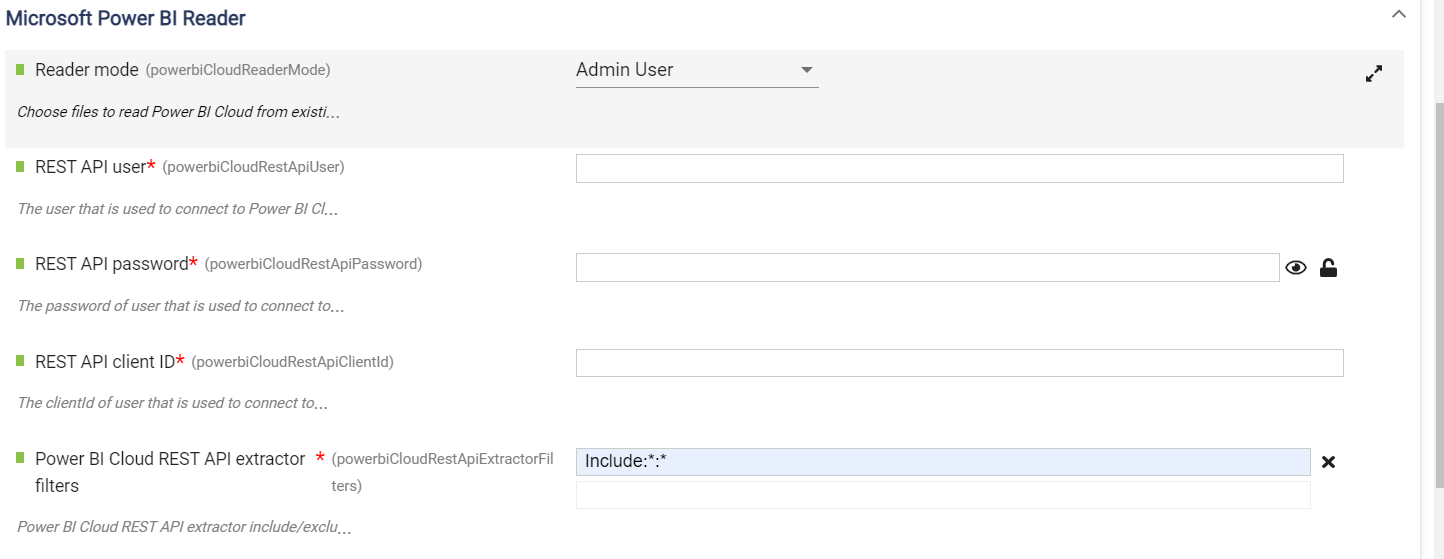 Configuring Power BI Scanner in Advanced Scanner Metadex