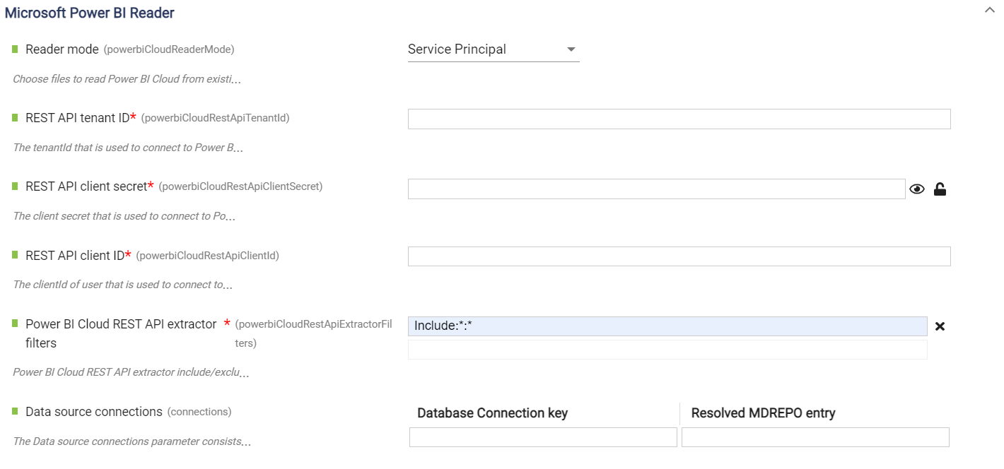 Configuring Power BI Scanner in Advanced Scanner Metadex