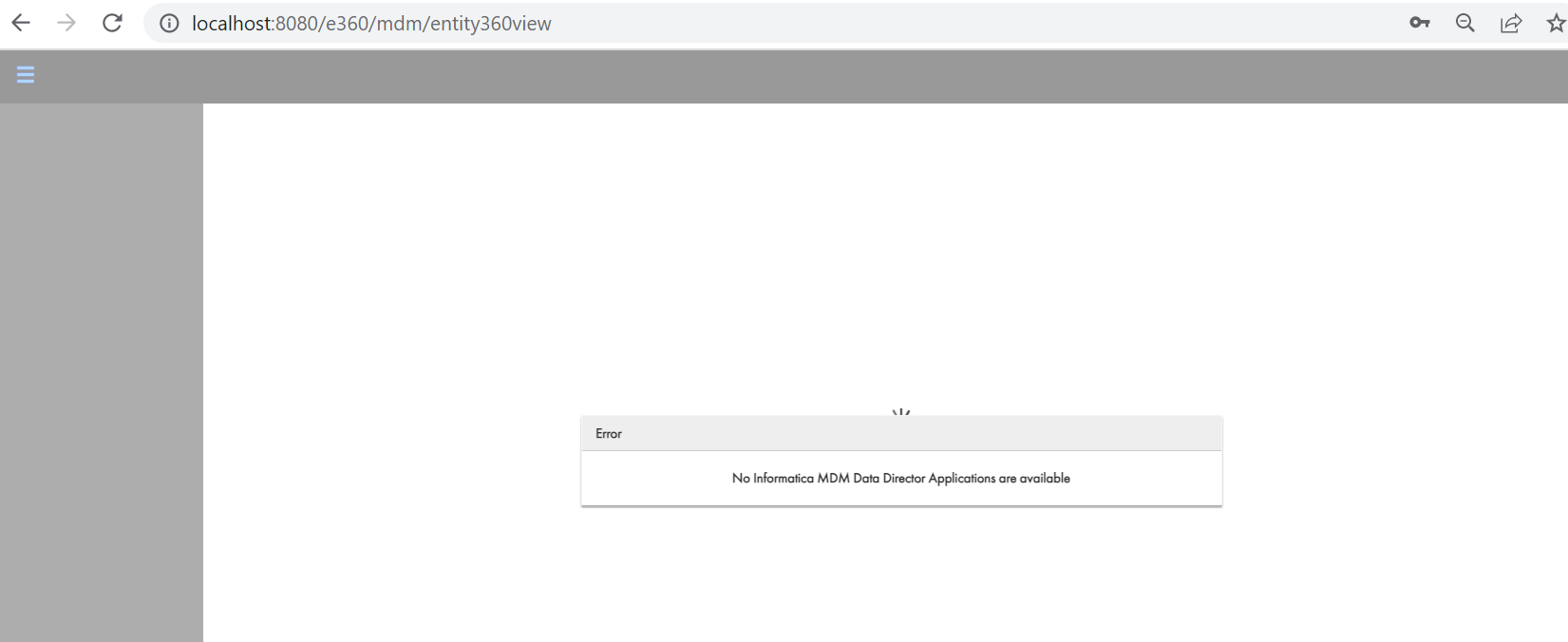 ERROR: "NO INFORMATICA MDM DATA DIRECTOR APPLICATION" while opening the MDM idd application