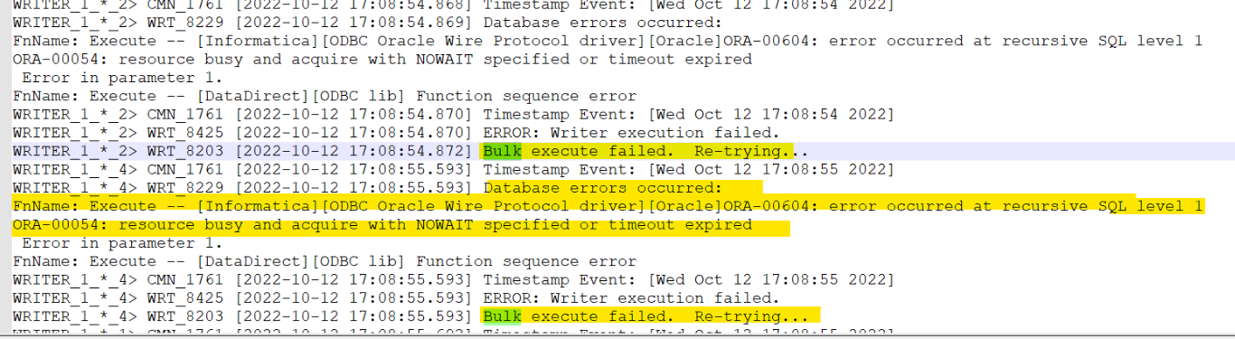 Error Ora 00604 Error Occurred At Recursive Sql Level 1 Ora 00054