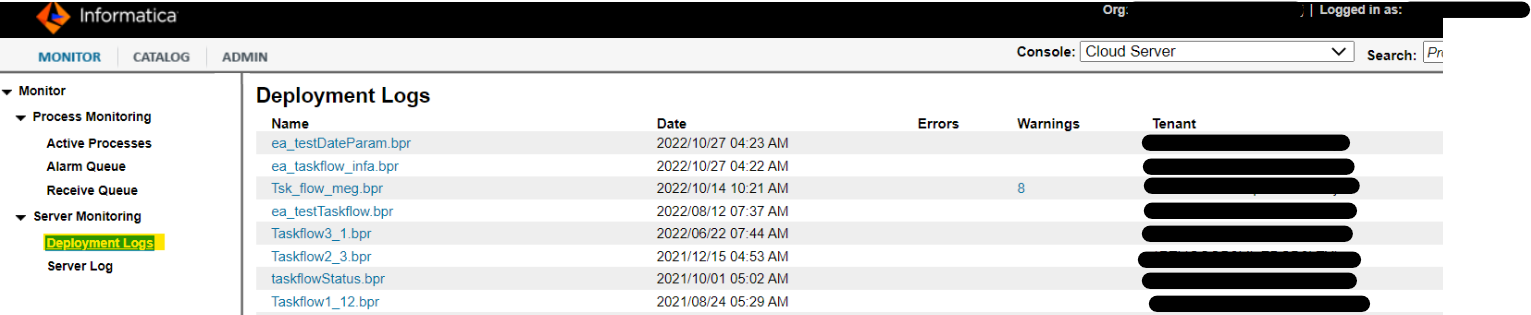 HOW TO: Check deployment logs of the taskflow in IICS