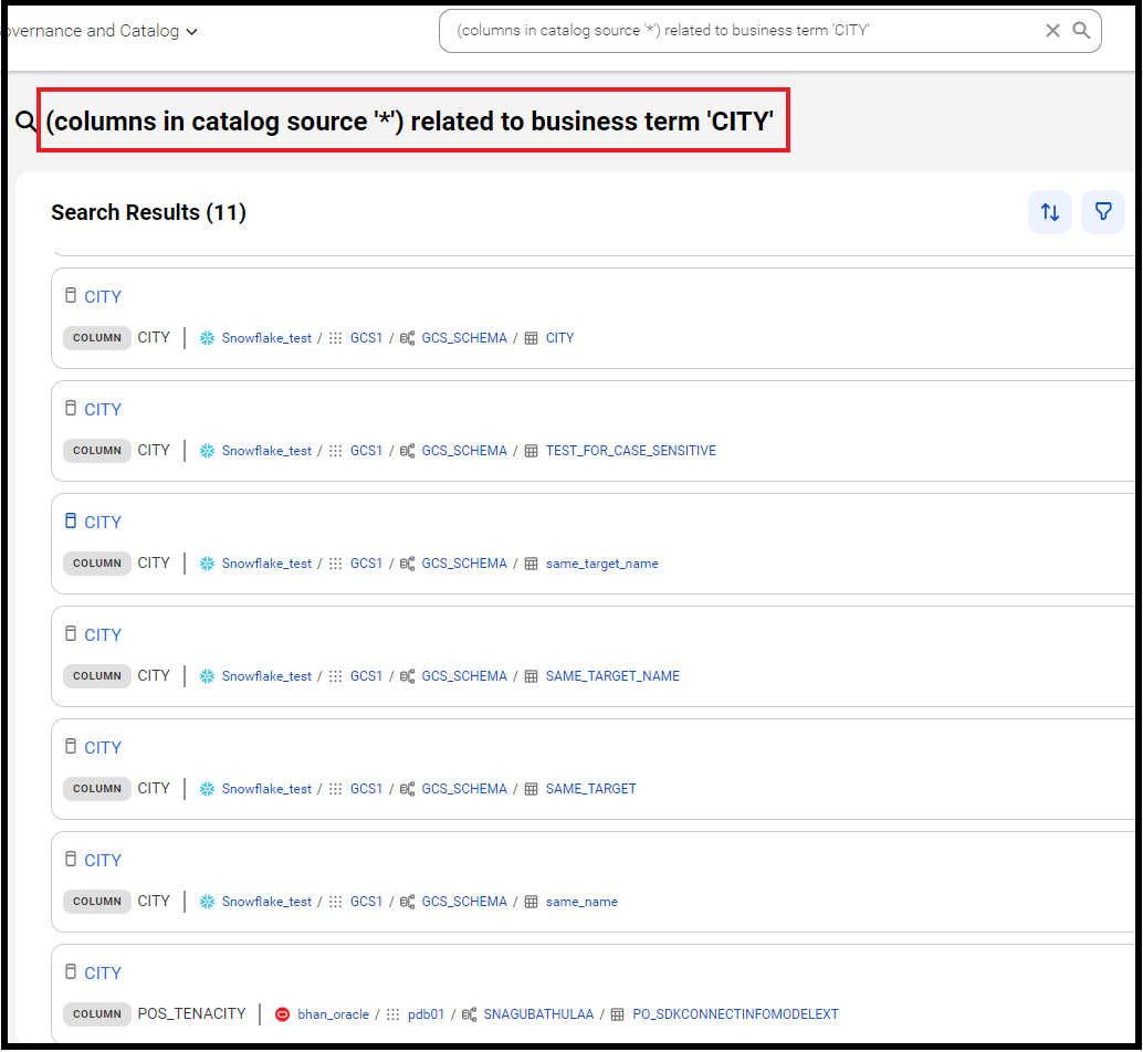 HOW TO: List the columns in a catalog source that has a business term associated in CDGC