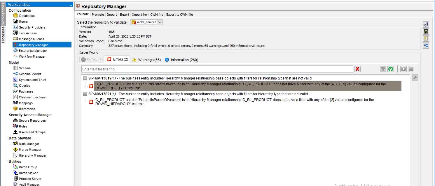 ERROR: "SIP-MV-13019 and SIP-MV-13021 hierarchy related errors are ...