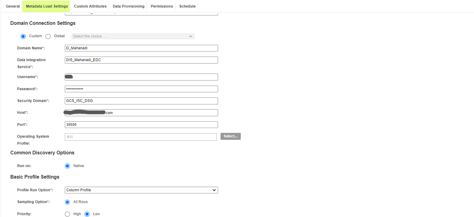 Custom Metadata Scan and Profiling