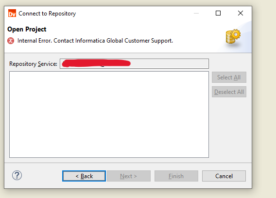 Unable to connect to the Model Repository from the developer tool even when the MRS is up and ...