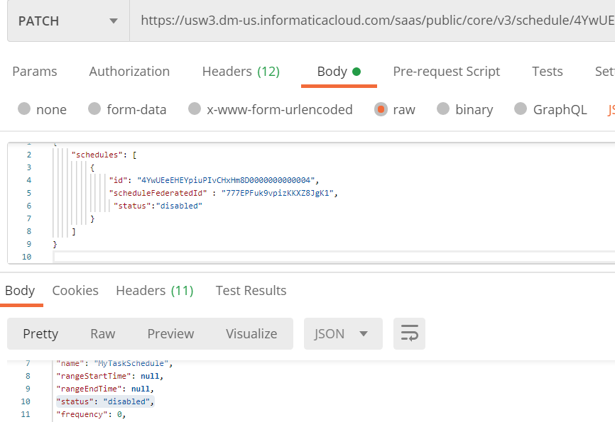 HOW TO: Disable job Schedules via IICS REST API