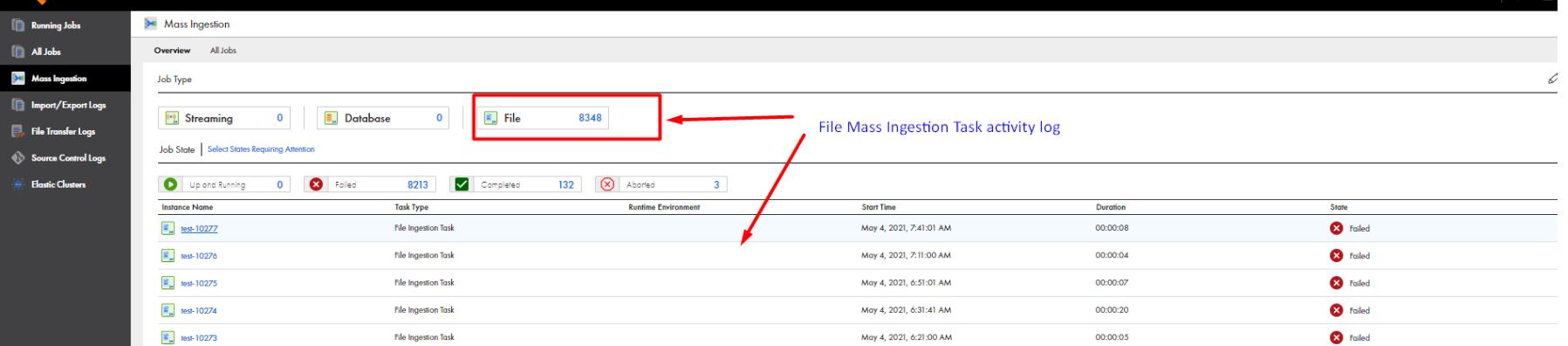 HOW TO: Fetch activity log details for File Mass ingestion Task using ...