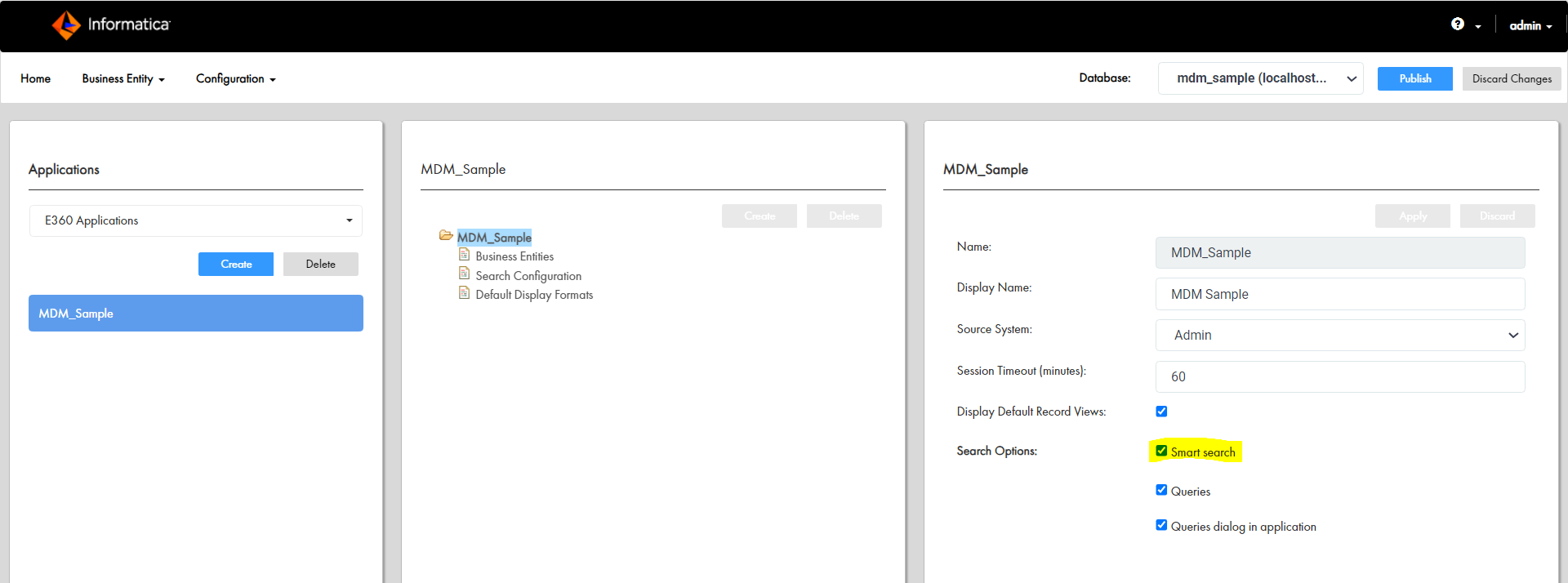 Smart Search box is not visible on MDM UI