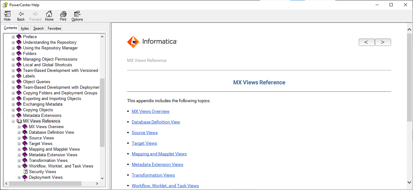 Create a SQL Query to pull Metadata from the Repository Views provided by Informatica