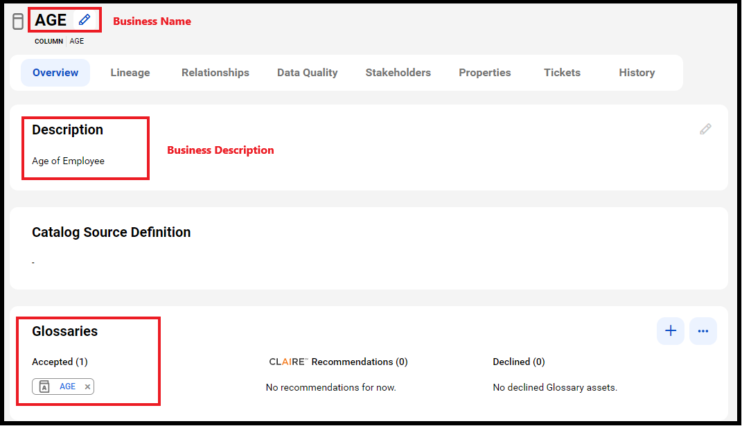 What is a Glossary Association and How does it work in CDGC?