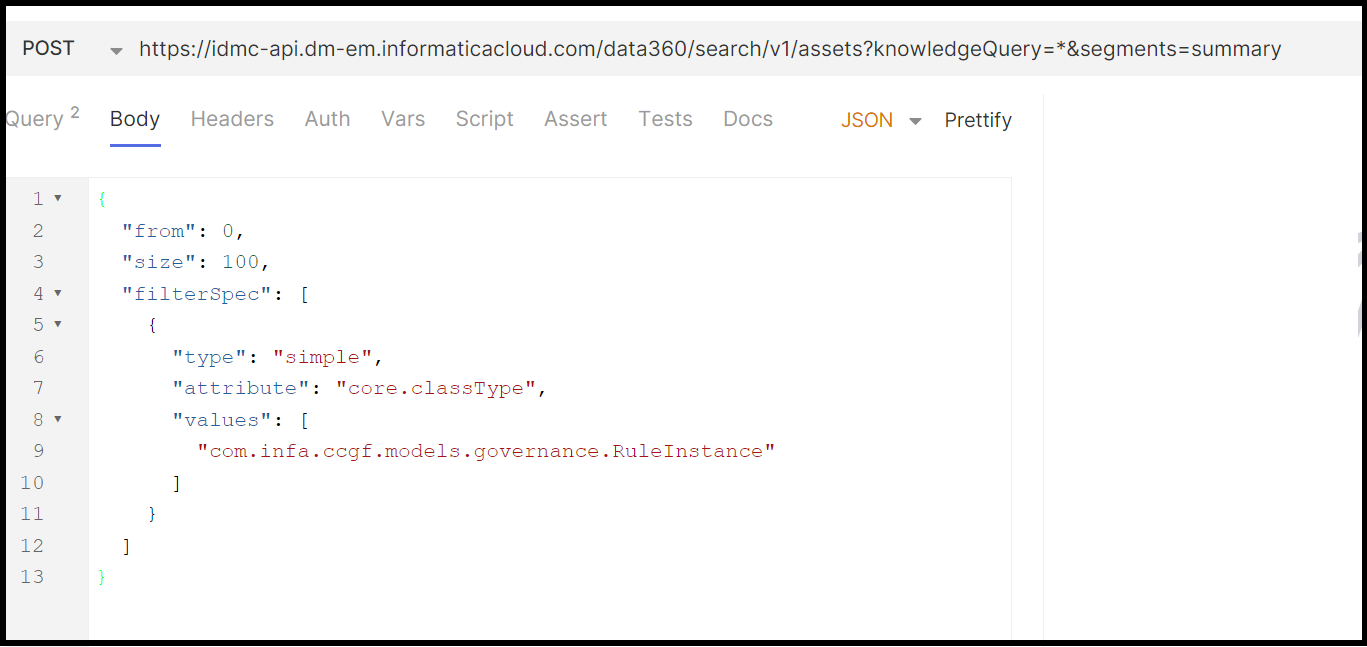 HOW TO:Get the list of DQ rules created in CDGC using API