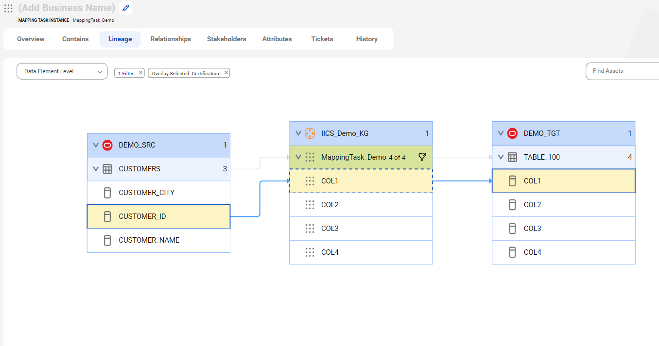 How does connection assignment work for IICS resource in CDGC?