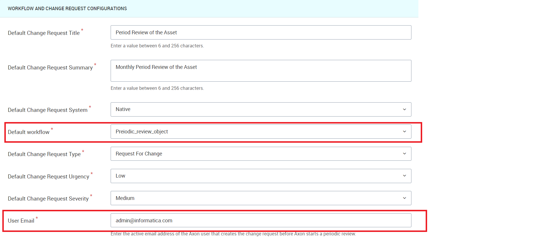 Axon Data governance Periodic Review use case and configuration