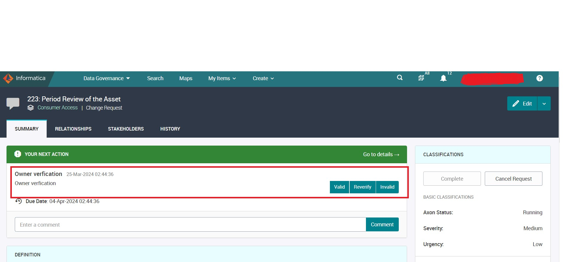 Axon Data governance Periodic Review use case and configuration