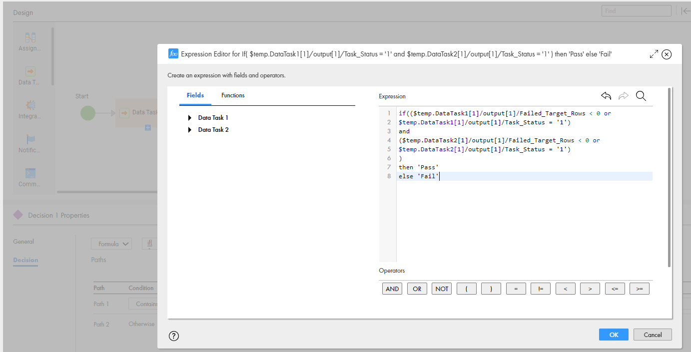 HOW TO : Add multiple condition to the Decision step in Taskflow in CDI
