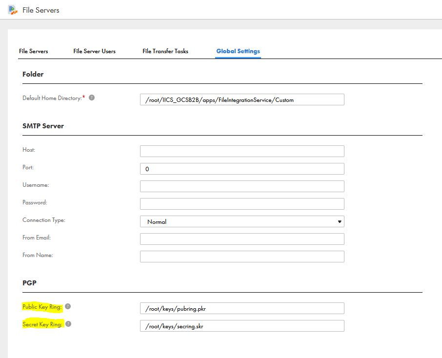 HOW TO: Update PGP settings for File Integration Service