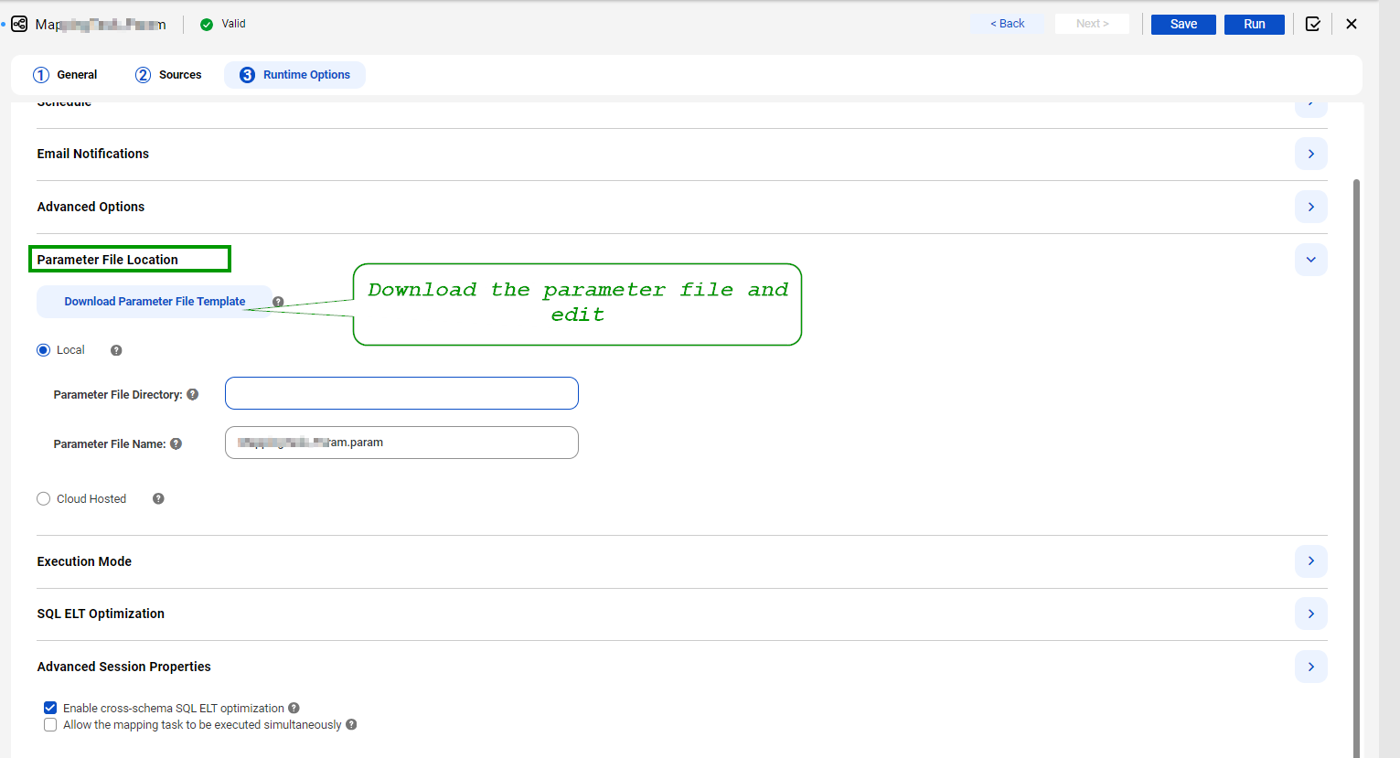 CDI Parameterization with Parameter File