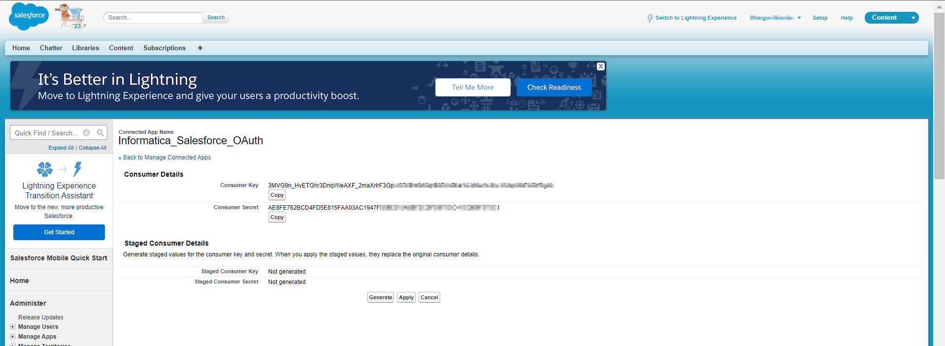 Configuring Salesforce OAuth in Informatica IICS without using the Informatica internal OAUTH ...