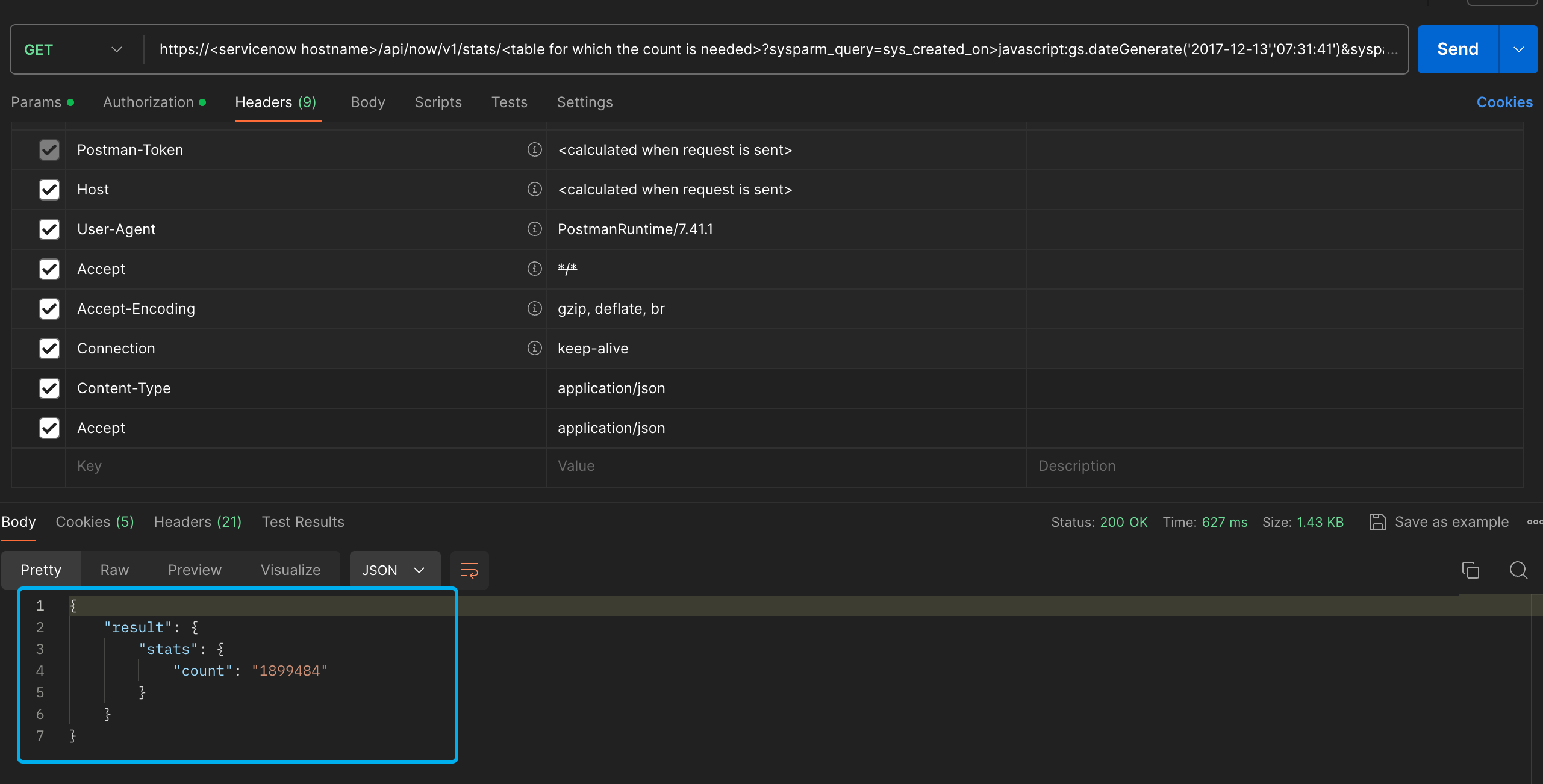 HOW TO: Retrieve or fetch the total number of records from a ServiceNow table in IDMC?