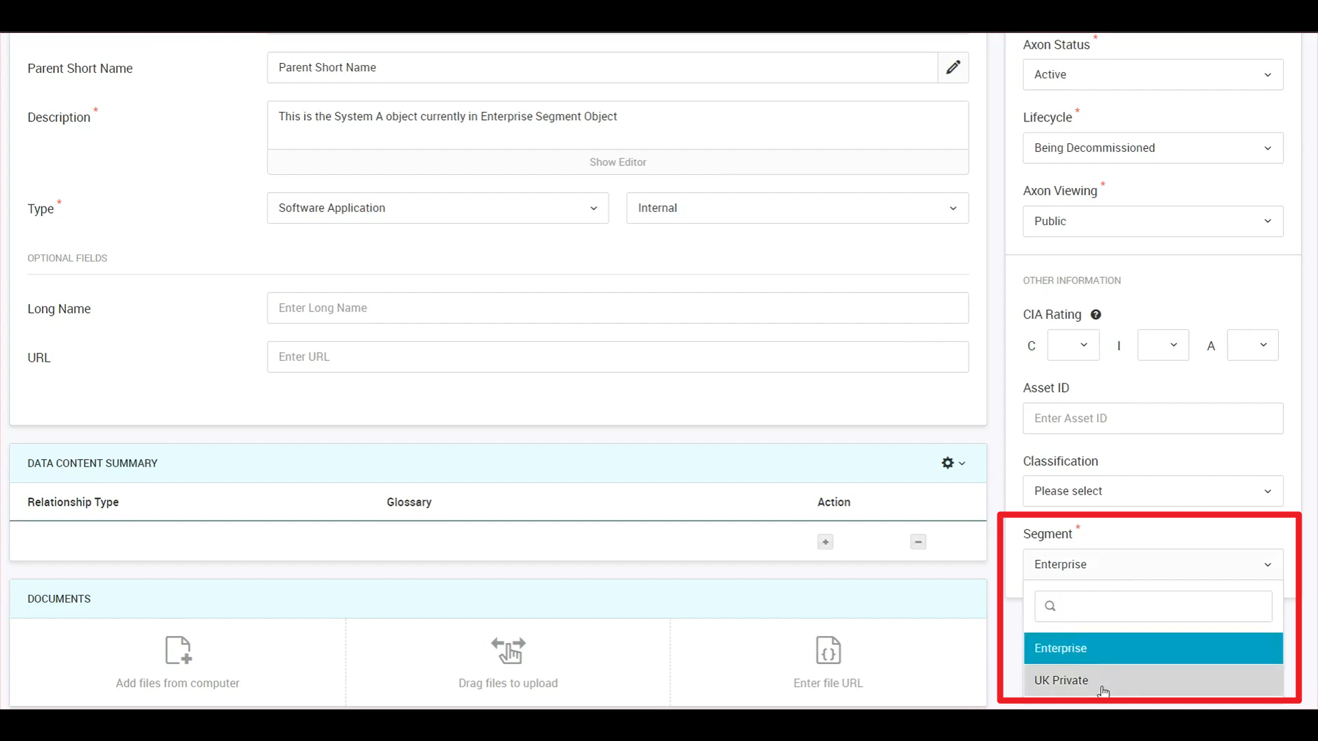 HOW TO: Change the Segment of an object?