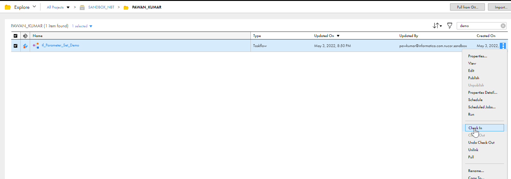 Source Control in IICS