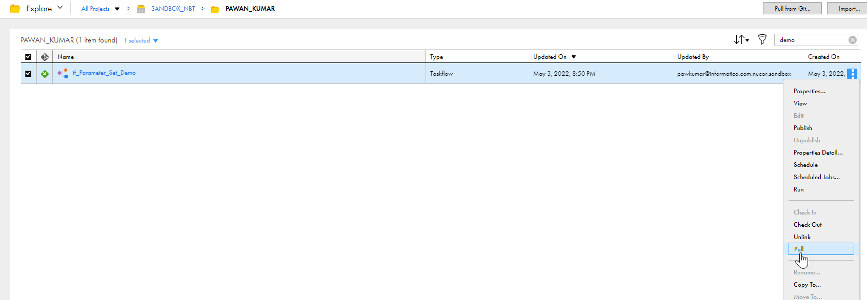 Source Control in IICS